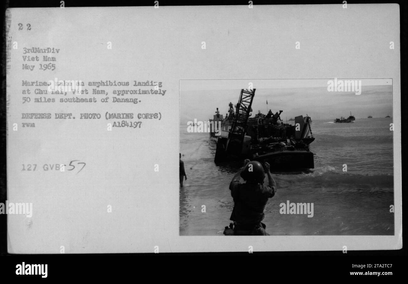 Marines from the 3rd Marine Division execute an amphibious landing at ...