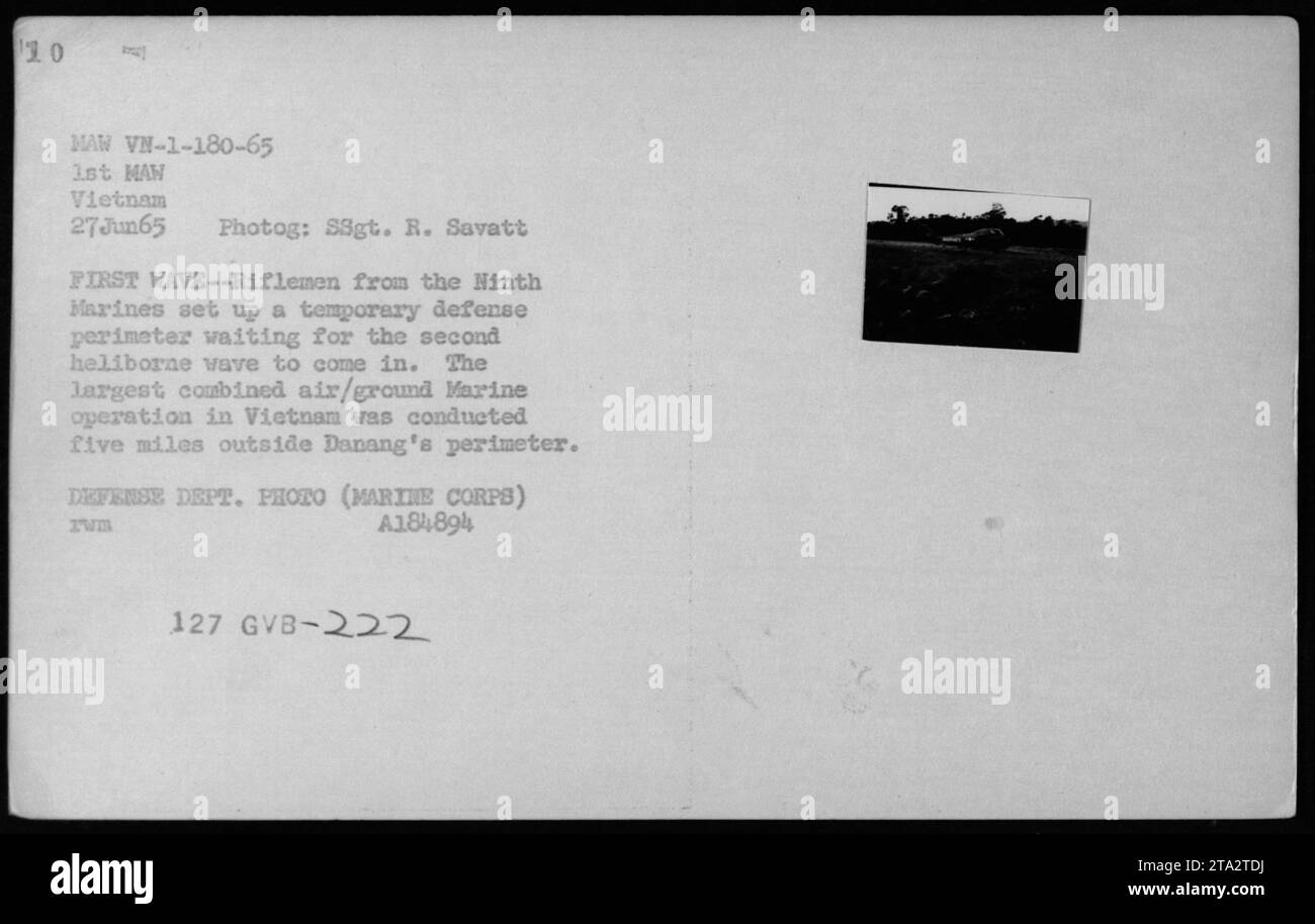 Riflemen from the Ninth Marines setting up a temporary defense ...