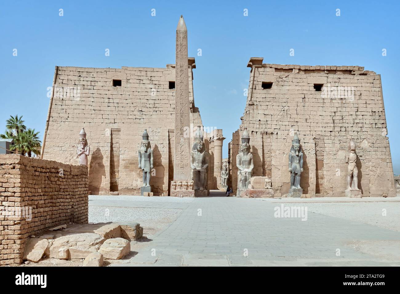 The Luxor temple facade with stone statues representing Egyptian ...