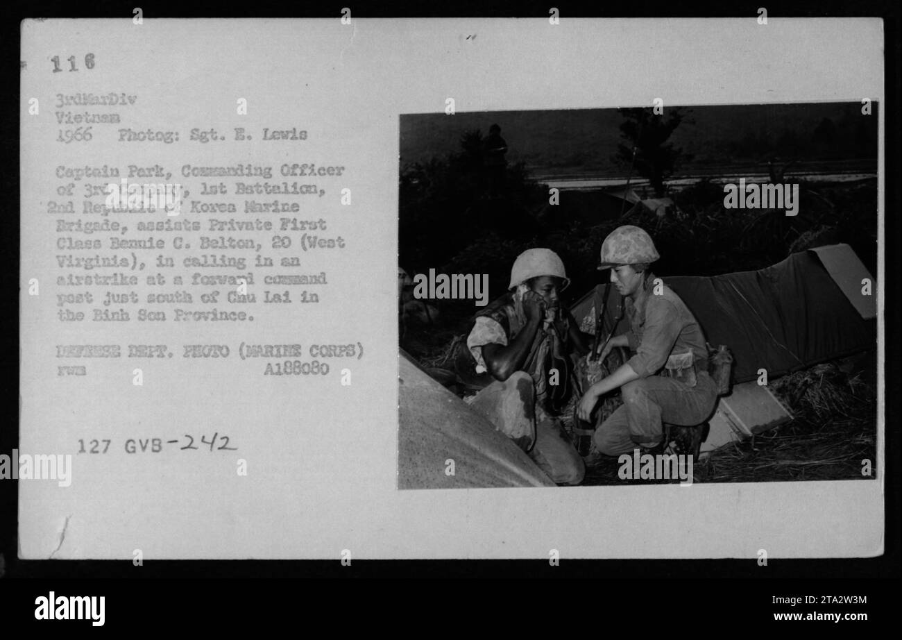 Marine Captain Park of the 3rd Company, 1st Battalion, 2nd Republic of ...