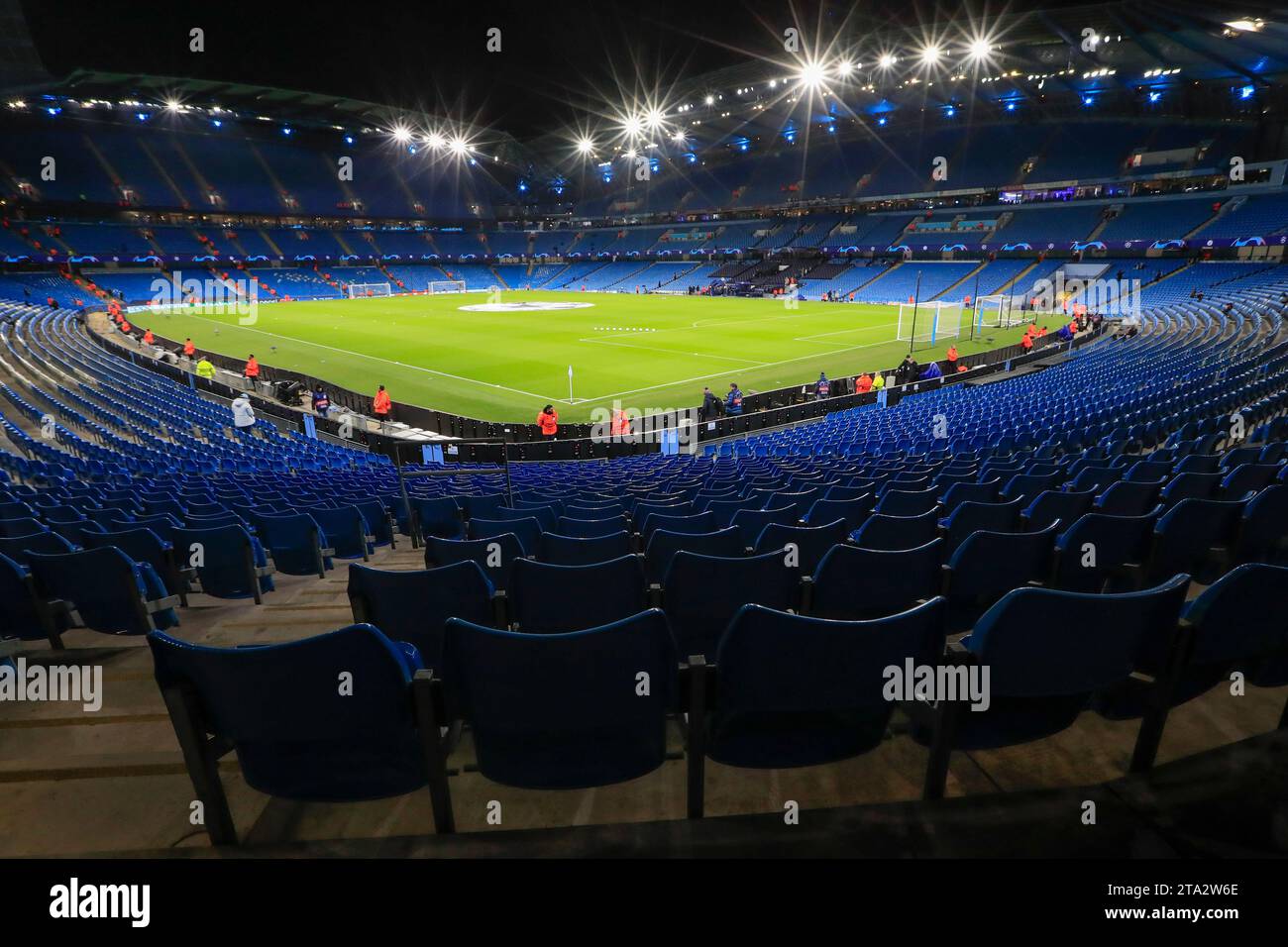 Interior view of the Etihad Stadium ahead of the UEFA Champions League Group G match Manchester ...