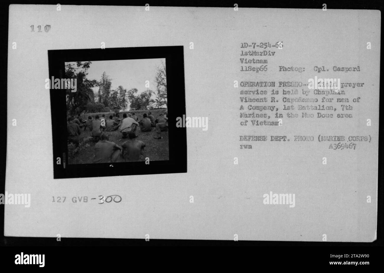 Chaplain Vincent R. Capafianno leads American soldiers in a field ...