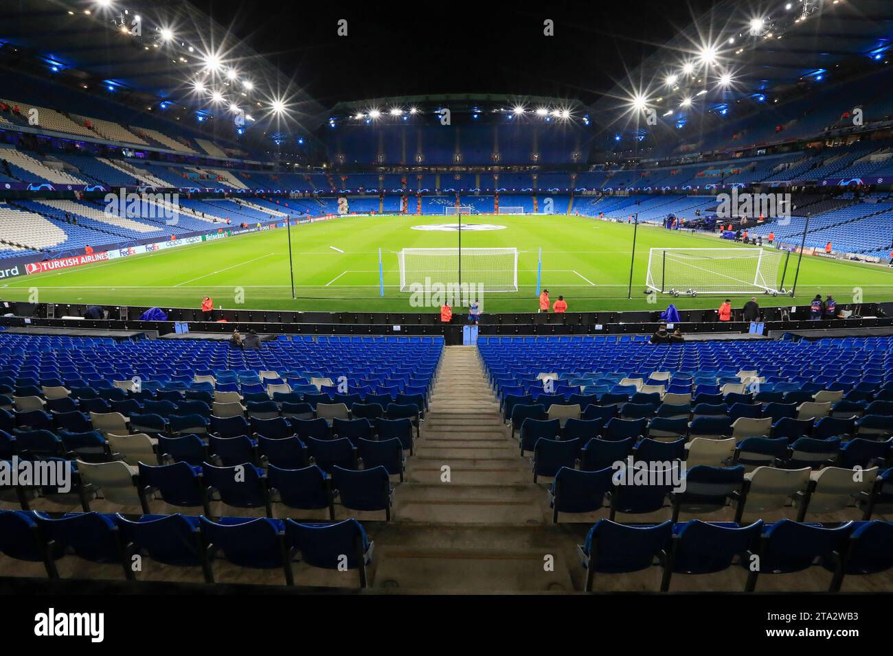Interior view of the Etihad Stadium ahead of the UEFA Champions League ...