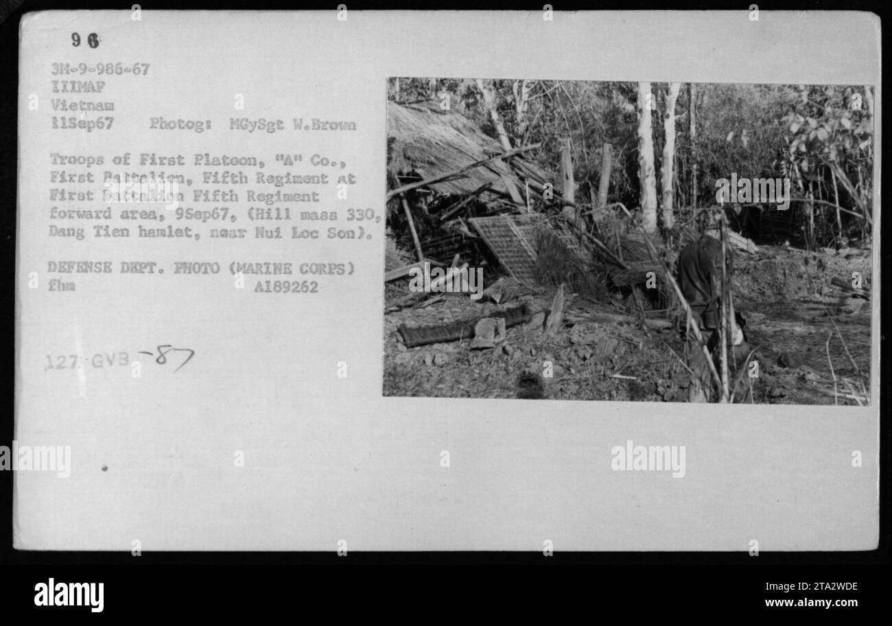 Troops of First Platoon, "A" Co., First Battalion, Fifth Regiment at ...
