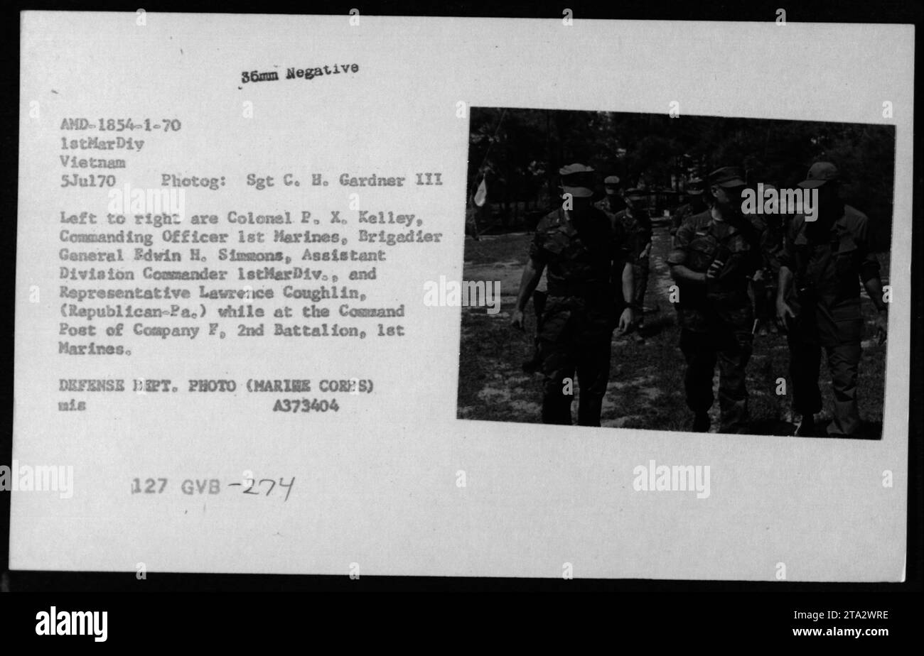 Colonel P. X. Kelley, Commanding Officer 1st Marines, Brigadier General ...