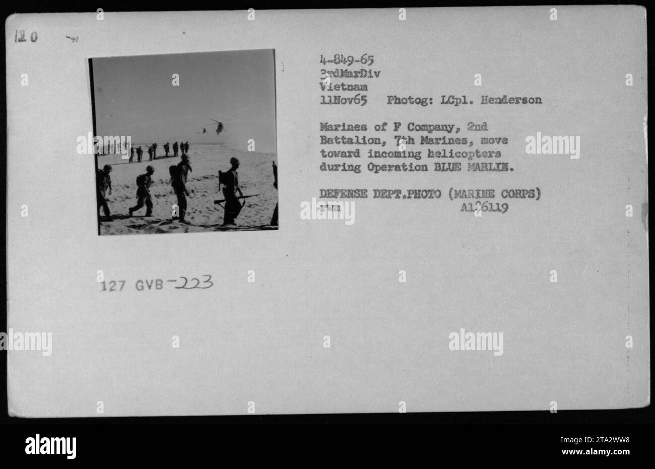 Marines from F Company, 2nd Battalion, 7th Marines, disembark from helicopters during Operation ...