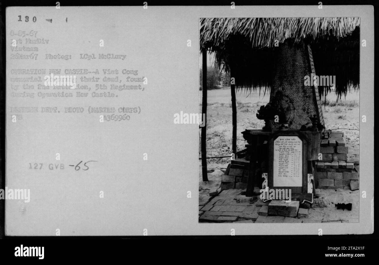 A Viet Cong memorial honoring the dead was discovered by the 2nd ...