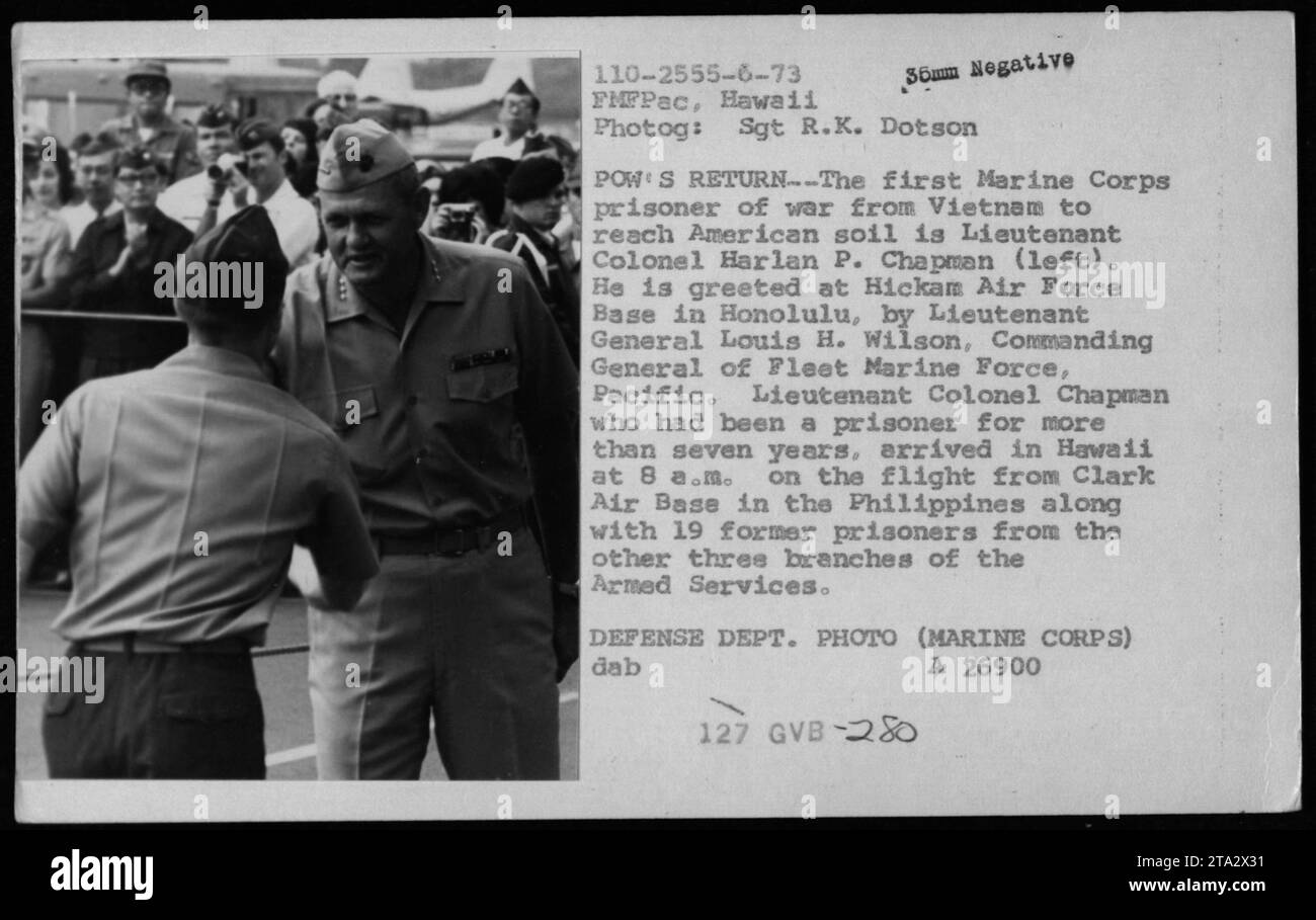 Lieutenant Colonel Harlan P. Chapman, first US Marine POW from Vietnam ...