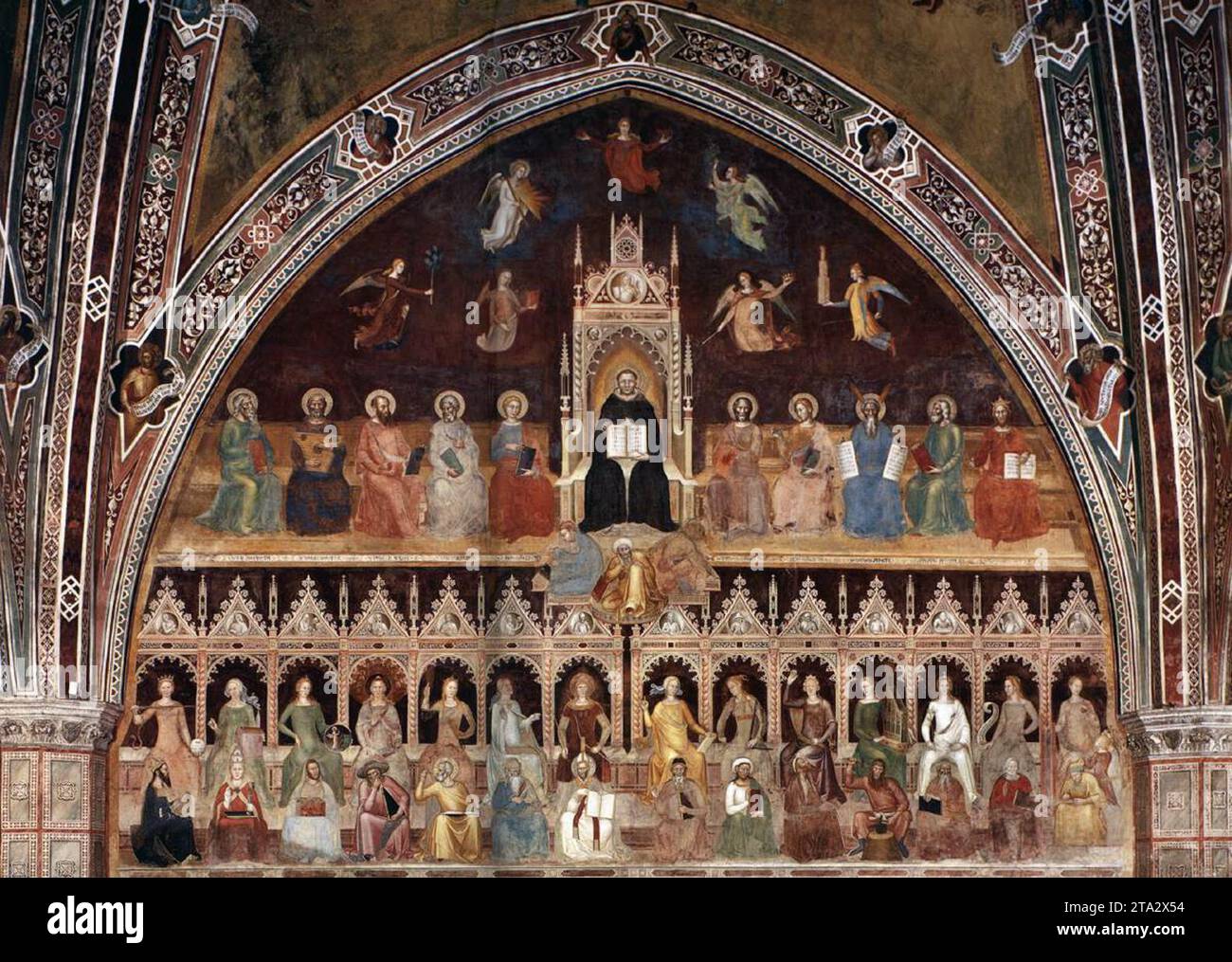 The Triumph of St Thomas Aquinas (west wall) 1366-67 by Andrea Da ...