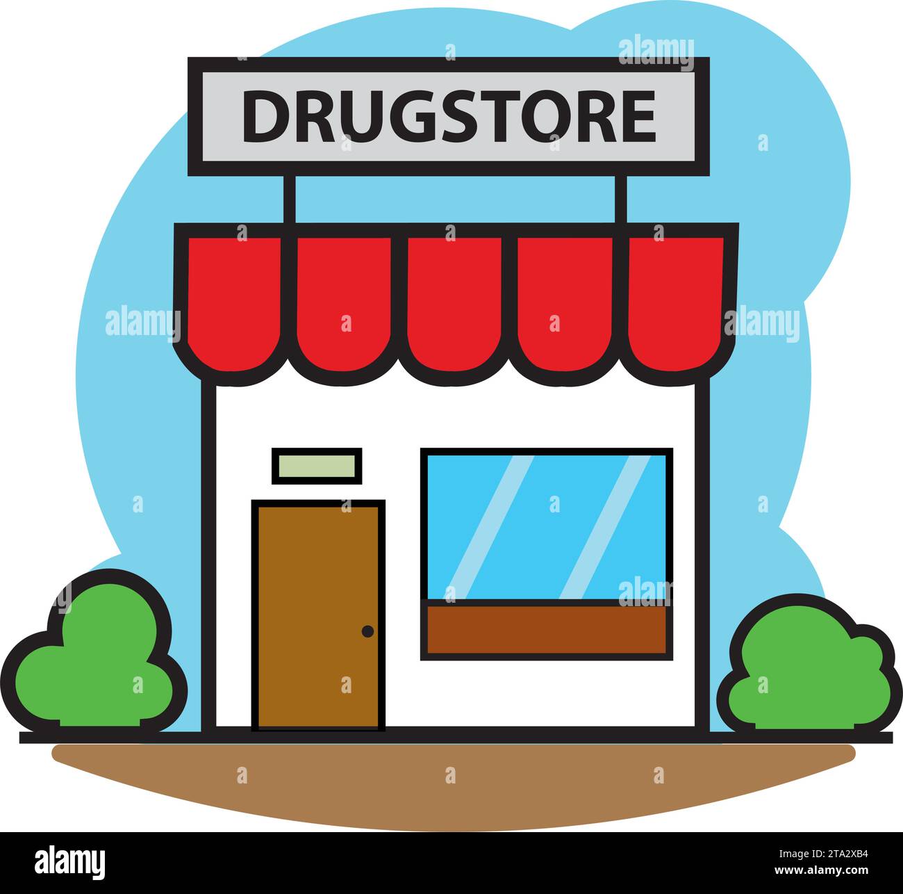 Isolated drug store building icon FLat design Vector Stock Vector Image ...
