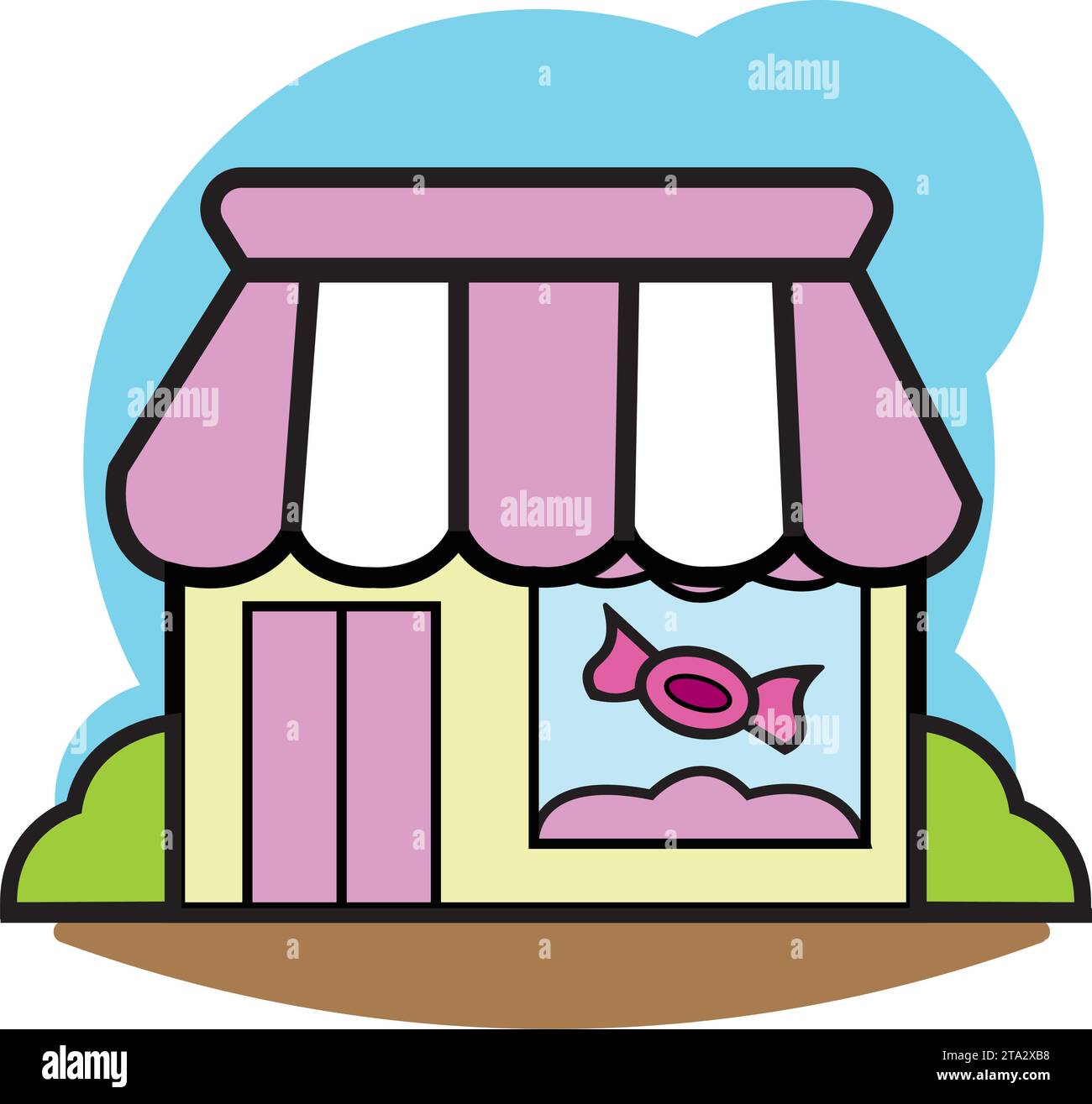 Isolated candy store building icon Flat design Vector Stock Vector ...