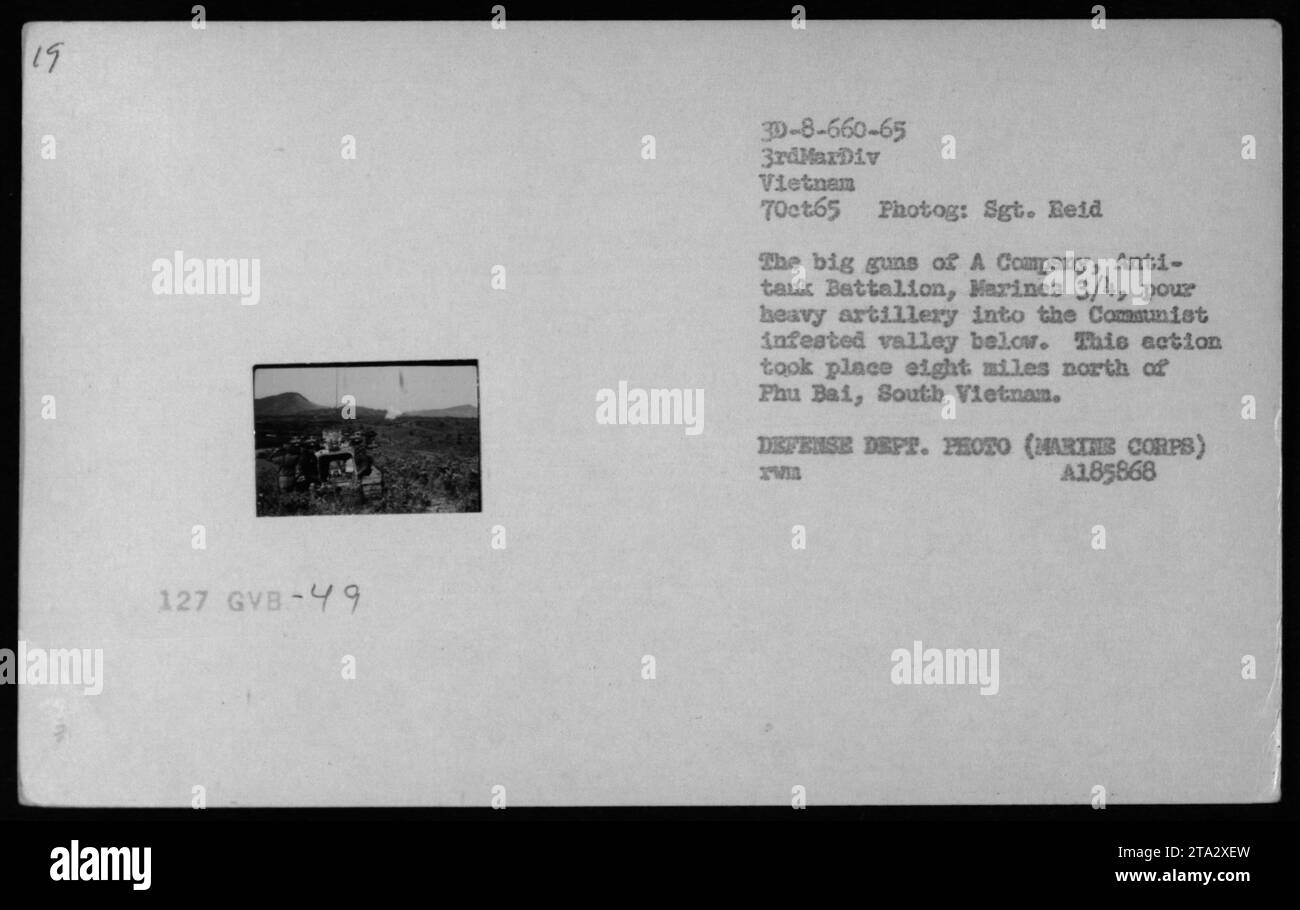 A Company, Anti-Tank Battalion, Marines 3/4, fired heavy artillery into ...