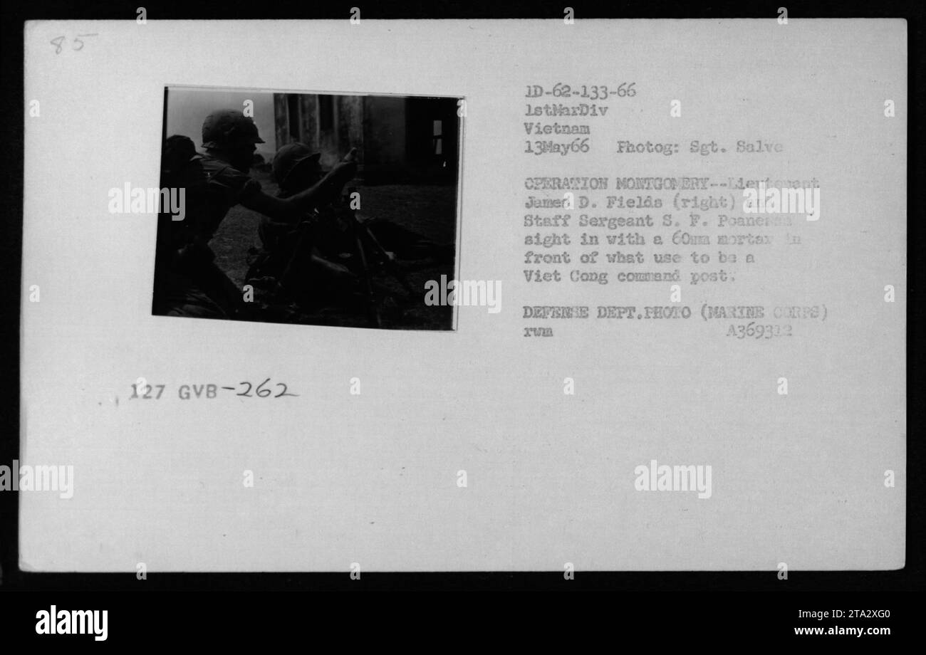 On May 13, 1966, Lieutenant James D. Fields and Staff Sergeant S. F ...