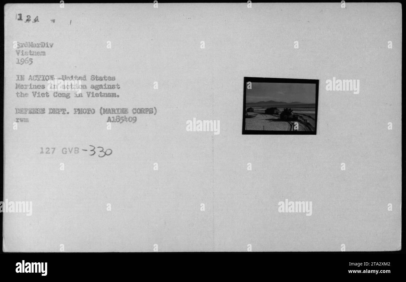 US Marines engaging in action against the Viet Cong in Vietnam during ...