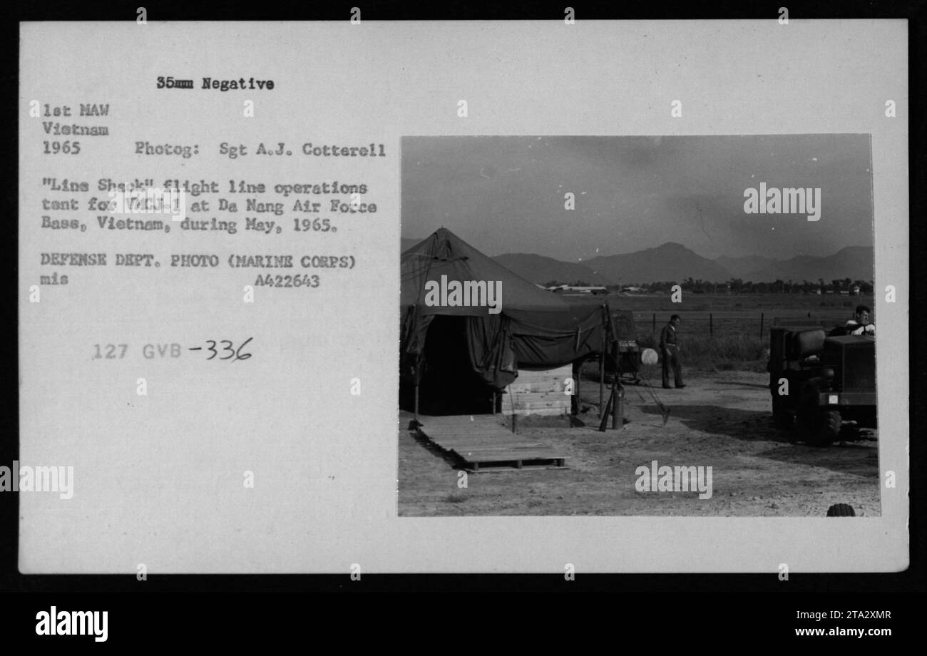 Tent and shelter structures at Da Nang Air Force Base in Vietnam, 1965 ...