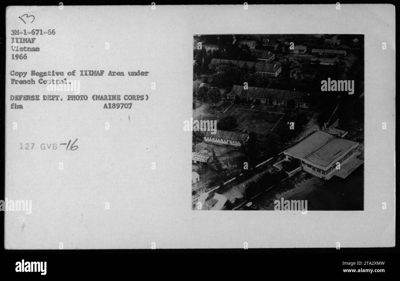 Aerial view of the IIIMAF area under French control in Vietnam in 1966 ...