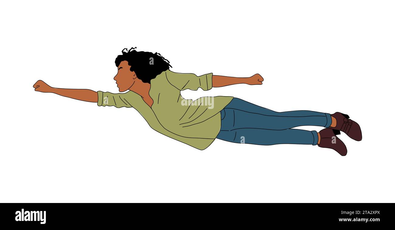Cartoon flying woman hi-res stock photography and images - Alamy