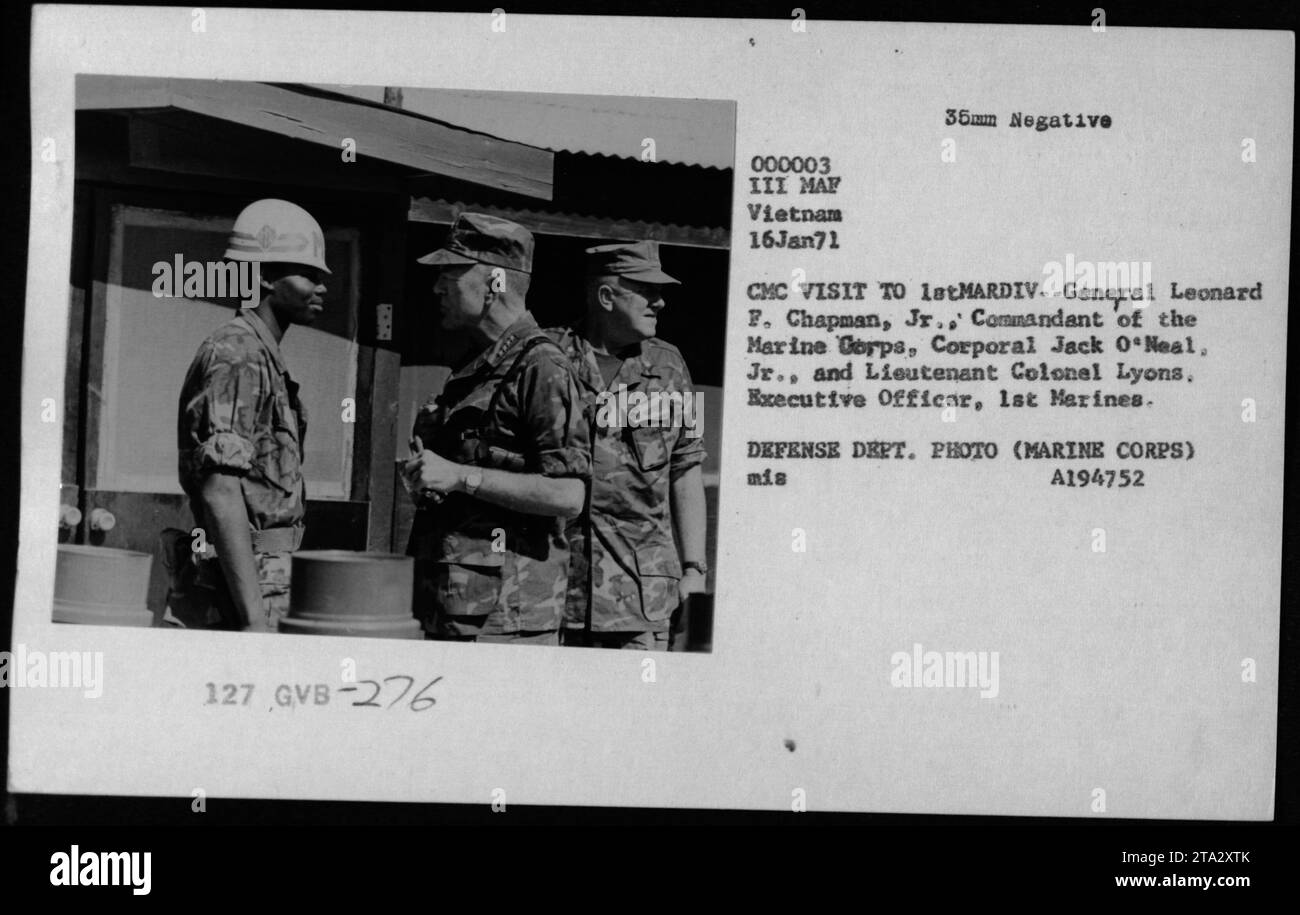 General Leonard F. Chapman, Jr., Commandant of the Marine Corps, visits ...