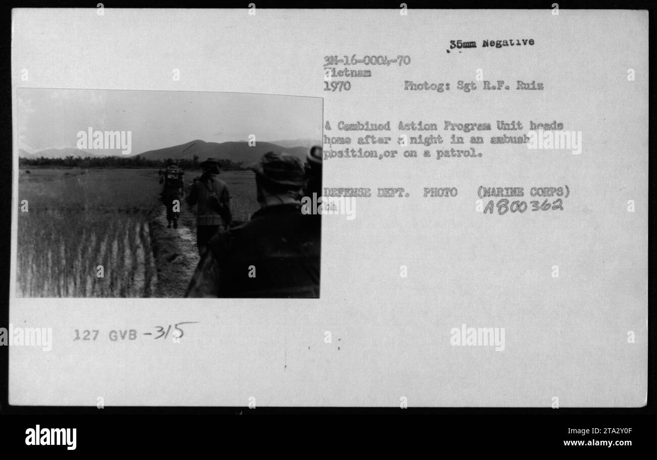 ARVN soldiers from the Combined Action Program Unit, captured in a 1970 ...