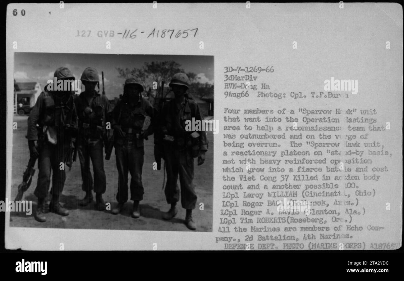 Four Marines of the Sparrow Hawk unit assist an outnumbered ...