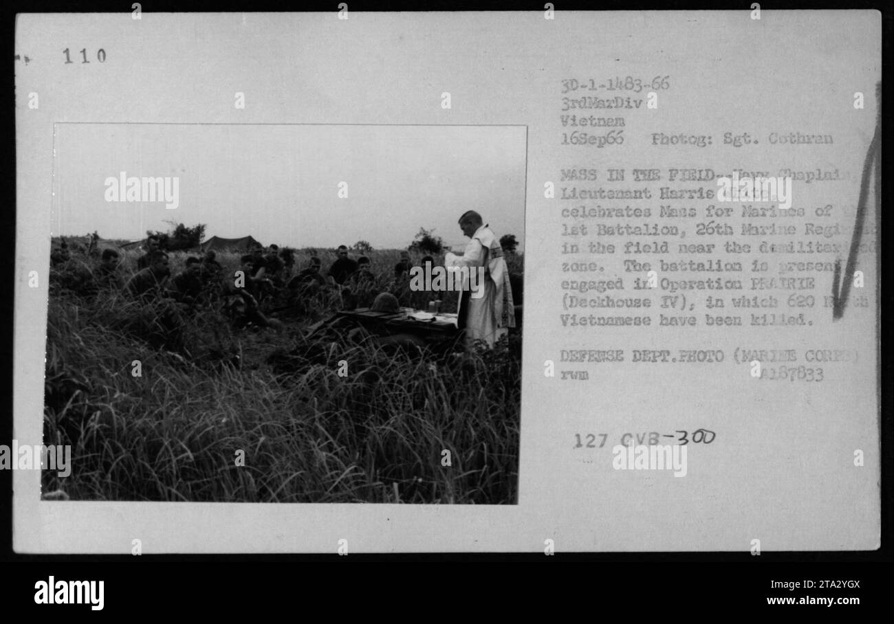 On September 16, 1966, Navy Chaplain Lt. Harris White celebrated Mass ...