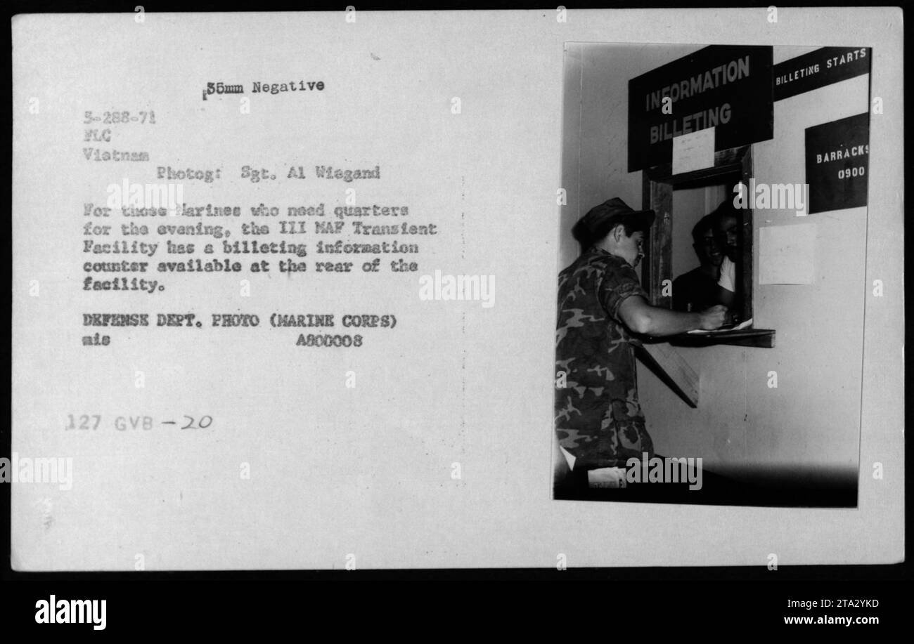 The Marine Corps Transient Facility provides a billeting information ...