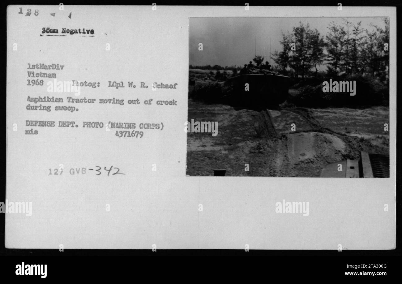 A 1968 photograph taken by ICpl W. R. Schaaf showing an Amphibien ...