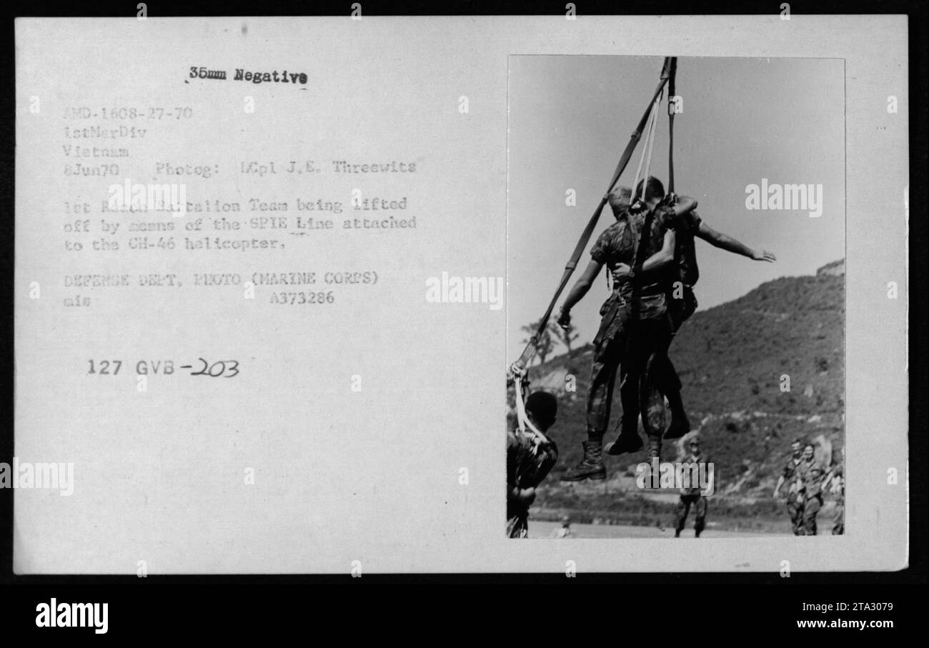 On June 8, 1970, Cpl J.E. Threewits captured a photograph of a 1st ...