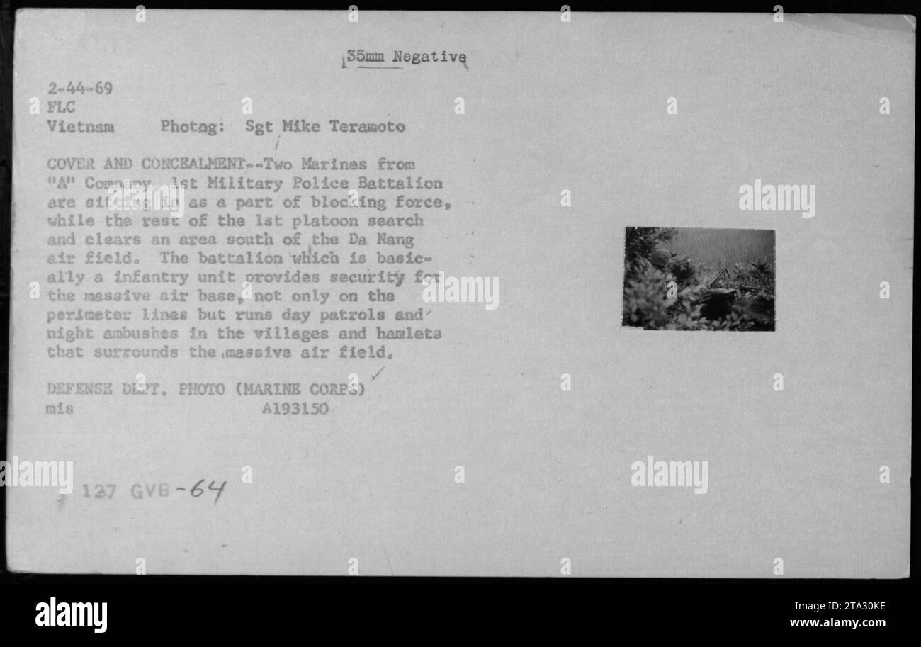 Military Police Marines participating in a blocking force operation in ...