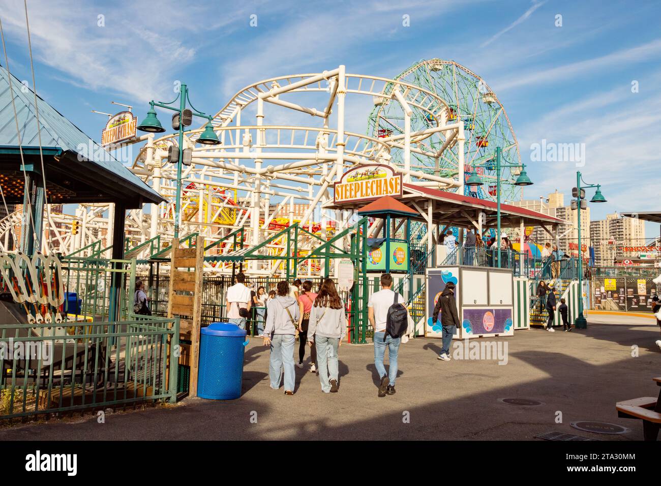 Steeplechase rollercoaster ride at Coney Island, Brooklyn, New York ...