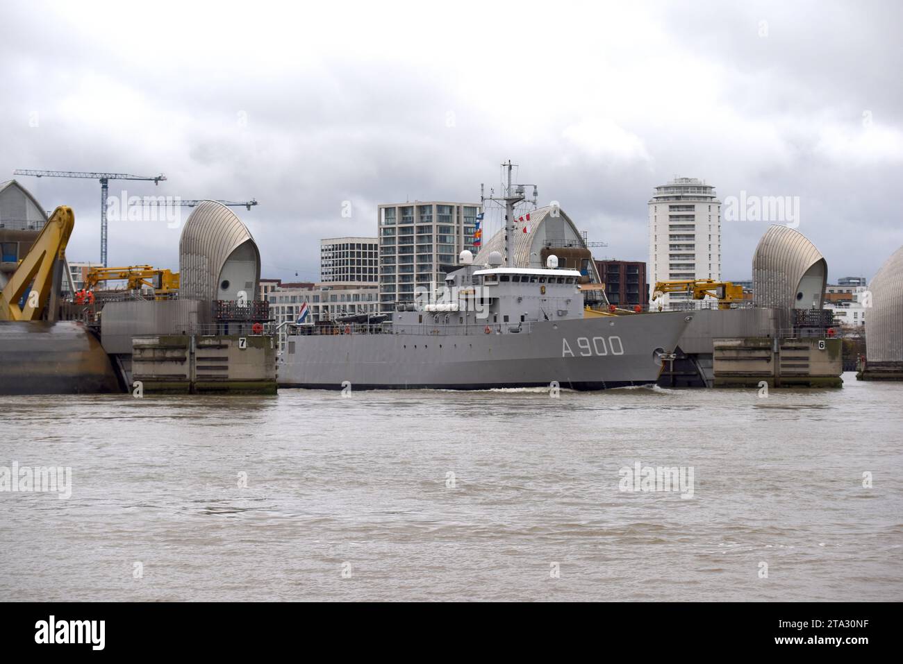 The Royal Netherlands Navy’s submarine support and torpedo recovery ship HNLMS Mercuur is ...