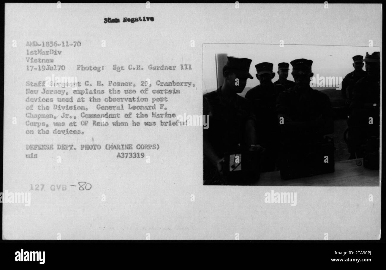 Sgt. C.H. Posnar from Cranberry, New Jersey demonstrates observation ...