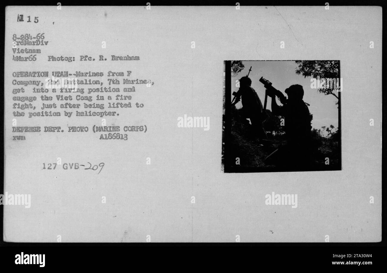 Marines from F Company, 2nd Battalion, 7th Marines, engage in a ...