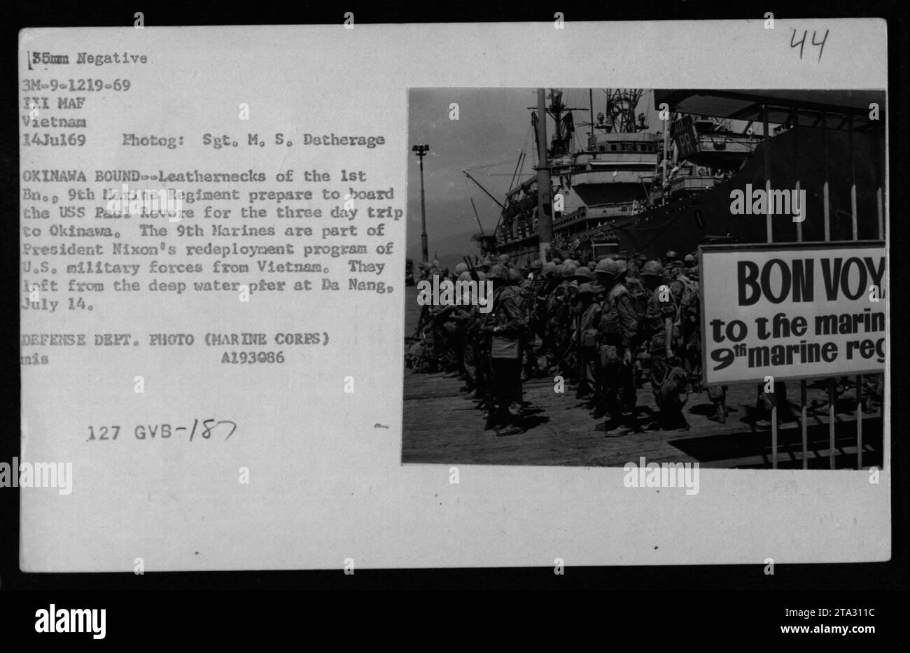 On July 14, 1969, soldiers of the 1st Battalion, 9th Marine Regiment ...