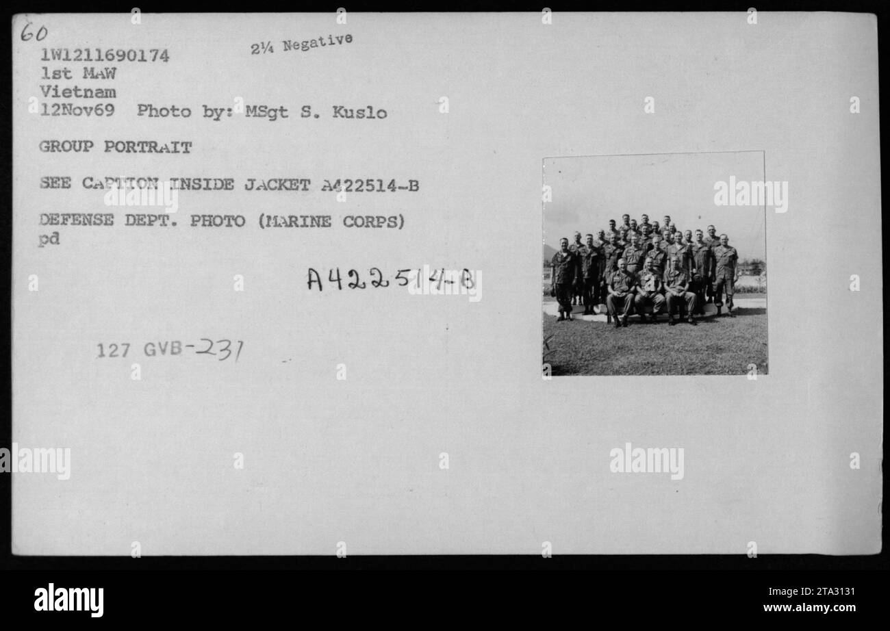 A group portrait of individuals from the 1st Marine Aircraft Wing (1st ...