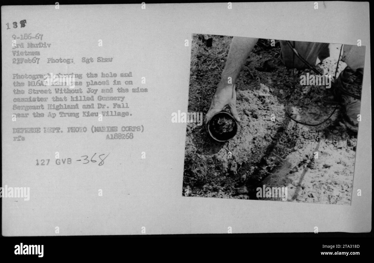 Caption: "Photograph taken on February 23, 1967, depicts a hole on the ...