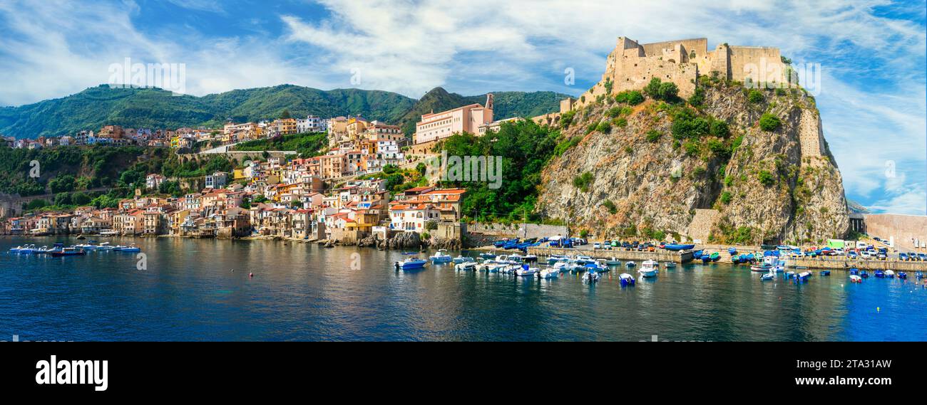 scenic places of Italy . beautiful beaches and towns of Calabria ...