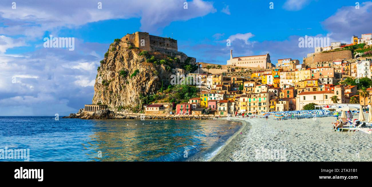 scenic places of Italy . beautiful beaches and towns of Calabria ...