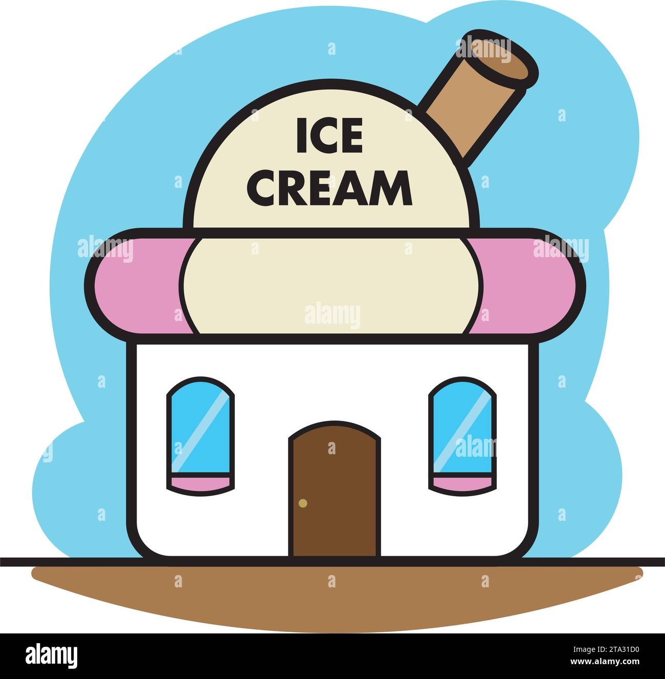 Ice cream shop window Cut Out Stock Images & Pictures - Alamy