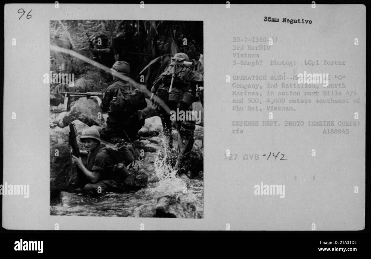 Marines engage in combat during Operation Rush in Vietnam on August 5 ...