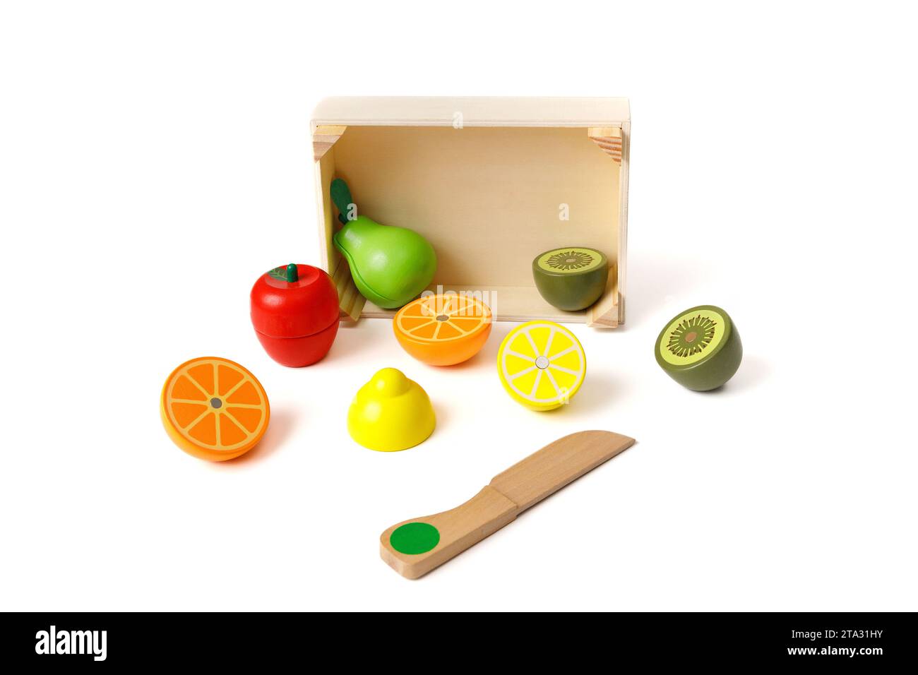 Wooden toy box with fruit and vegetables play set for learning and ...