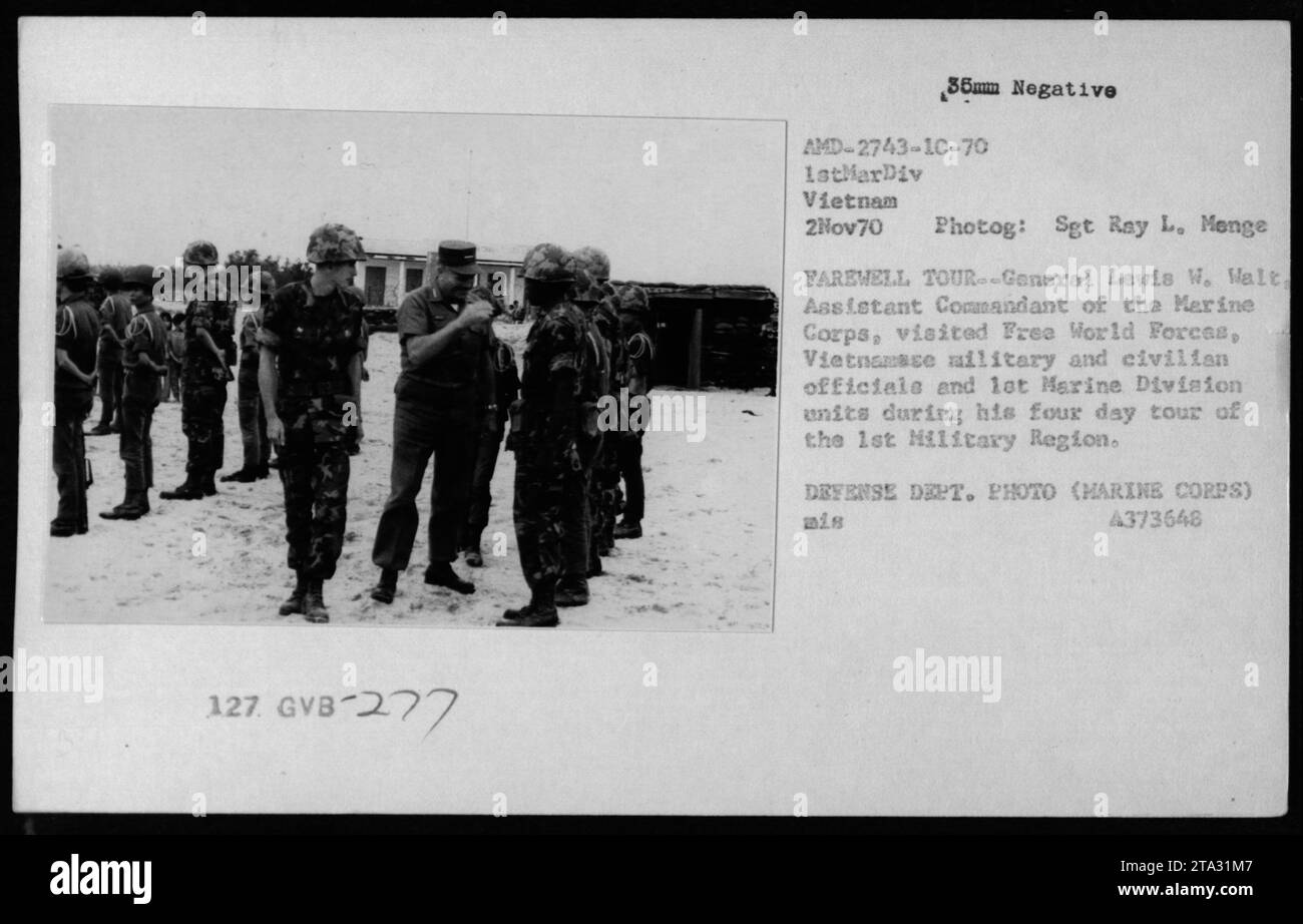 On November 2, 1970, Lt Gen Lewis W. Walt, Assistant Commandant of the ...