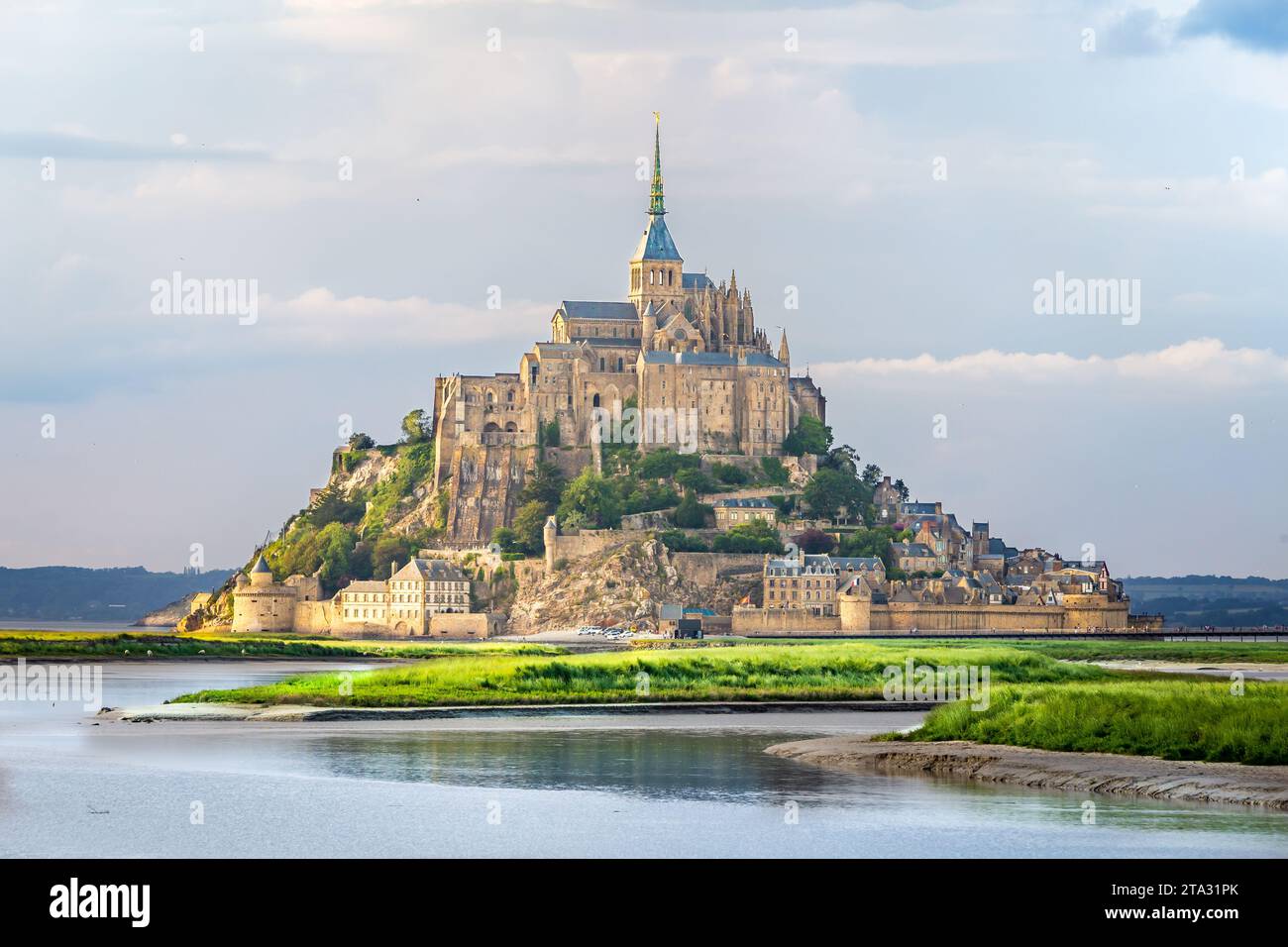 Spell-binding view of the tidal island of Mont Saint Michel, France ...