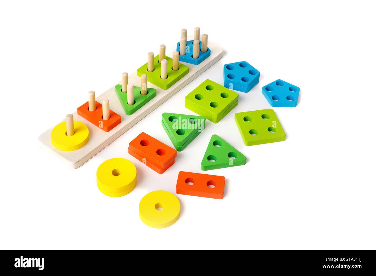 Montessori puzzle toy with colorful blocks of different shapes for ...