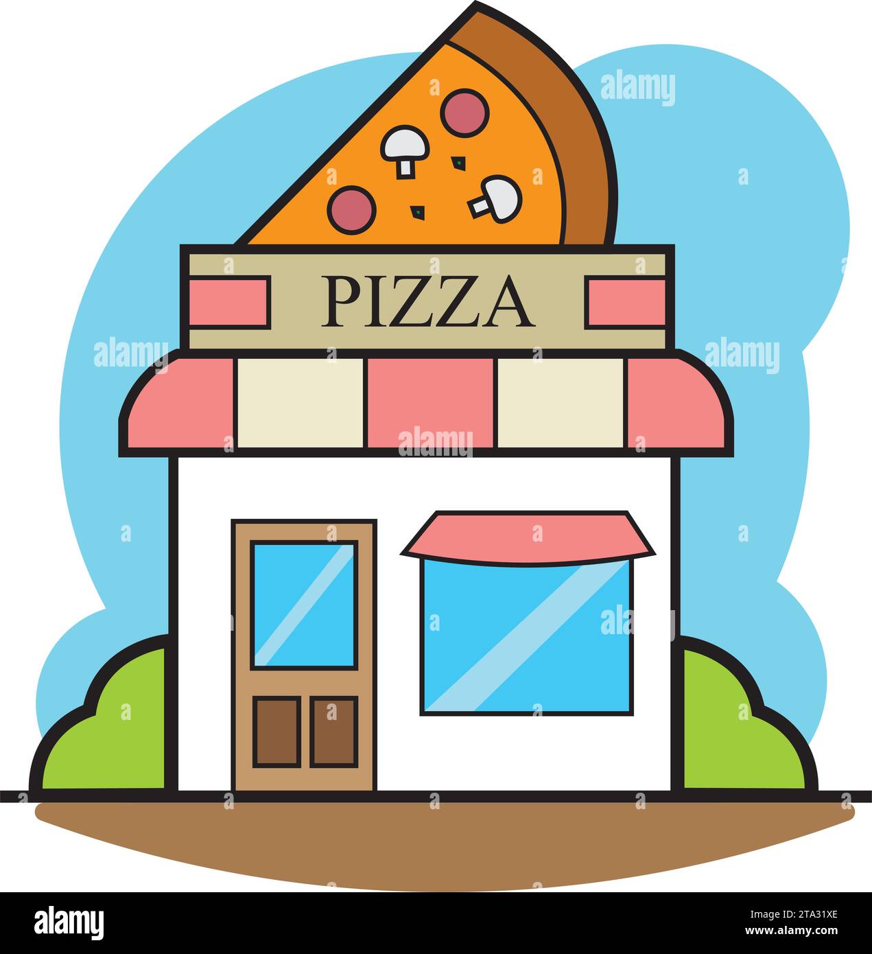 Isolated pizza shop building icon Vector illustration Stock Vector ...
