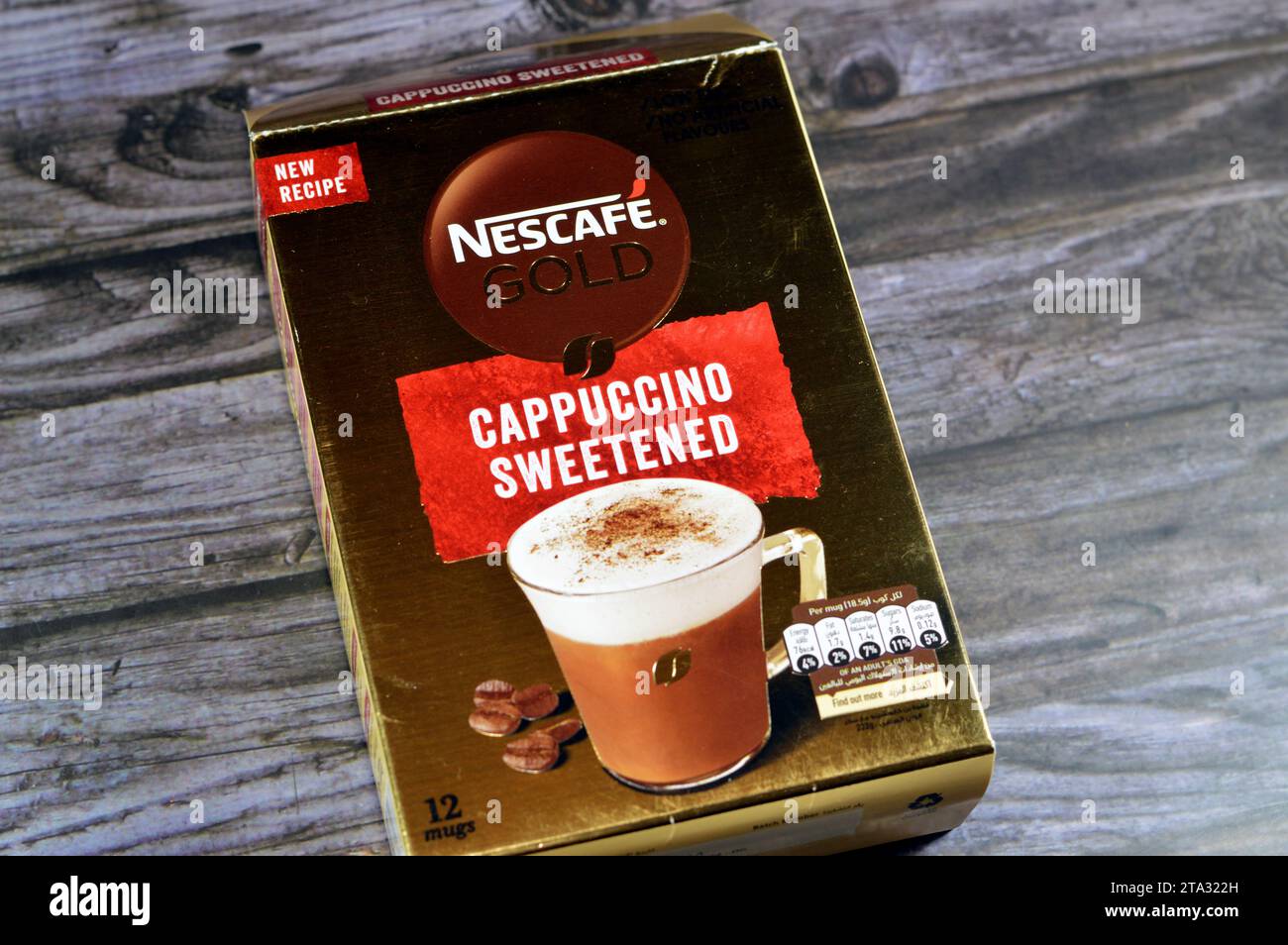 Cairo, Egypt, November 4 2023: Nestle Nescafe gold Cappuccino caramel ...