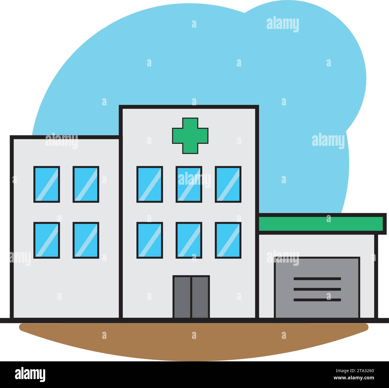 Isolated hospital building icon FLat design Vector illustration Stock ...