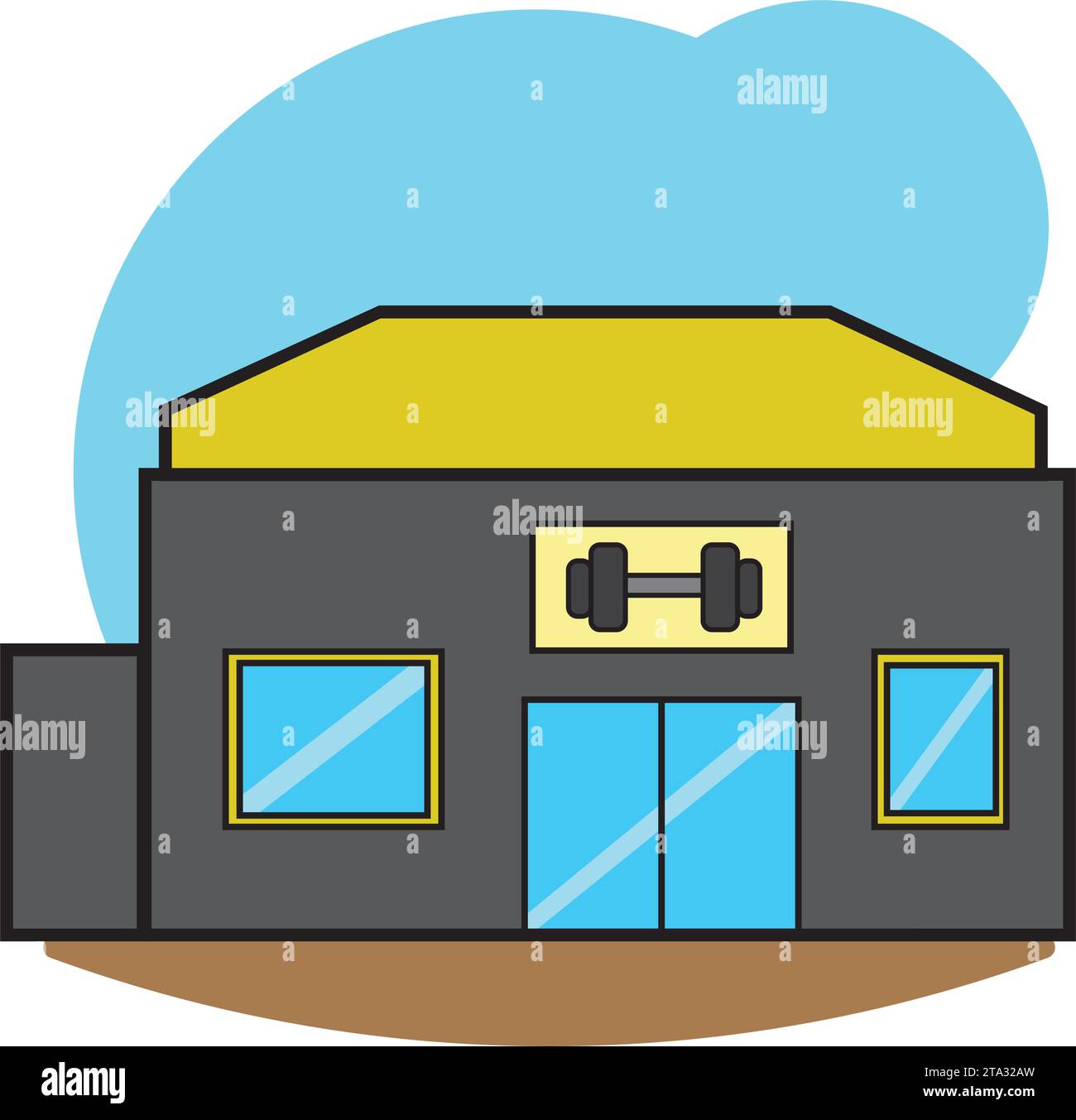 Isolated gym building icon Flat design Vector illustration Stock Vector ...