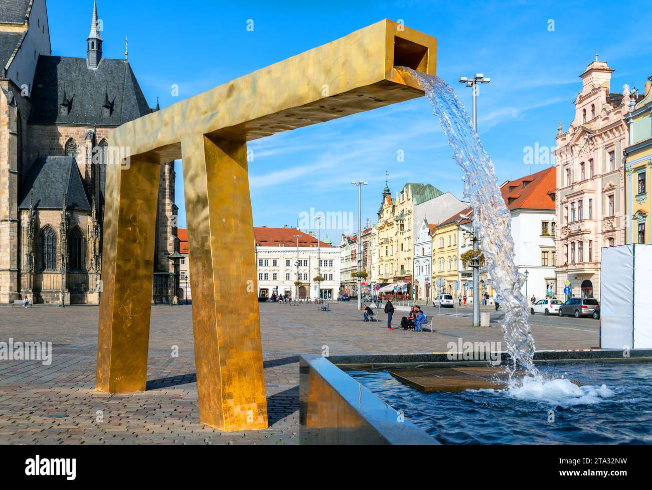Cityscape Pilsen, Czech republic. Altstadt von Pilsen, Tschechien Stock ...