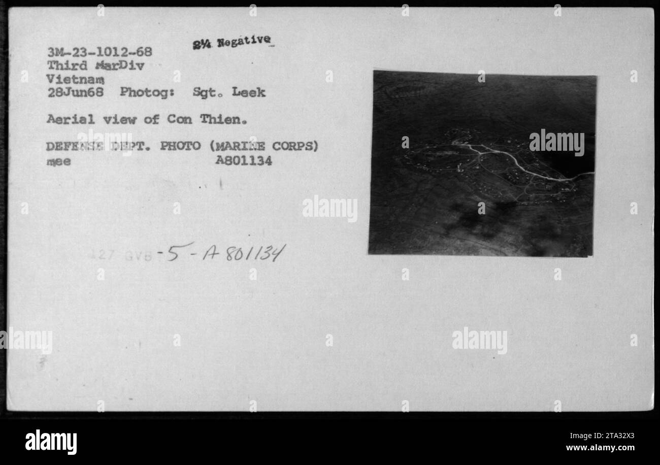 Aerial view of Con Thien, taken on June 28, 1968. The photograph was ...